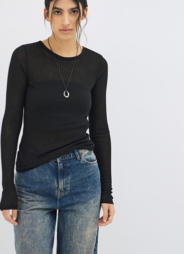 Полупрозрачный лонгслив (LT4813O02-99) купить за 999 руб. в интернет ...